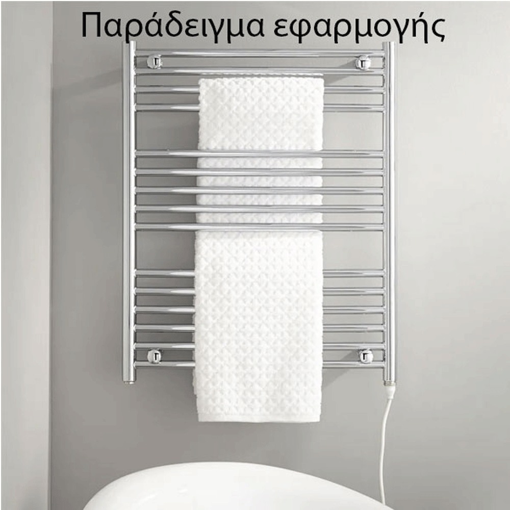 Πετσετοκρεμάστρα μπάνιου ηλεκτρική 450Kcal/h 500W χρωμέ (νίκελ ...