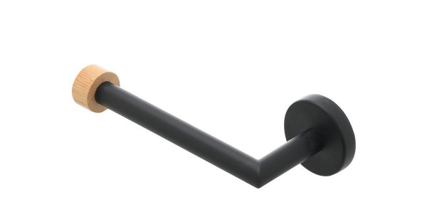 Χαρτοθήκη επιτοίχια μονή μεταλλική BAMBOO ESSENTIALS σε μαύρο χρώμα Estia